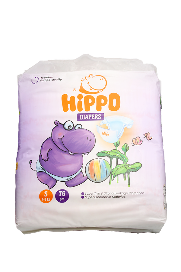 Hippo Baby Diaper Jumbo Tape S 4-8kg 76's - LifePlus