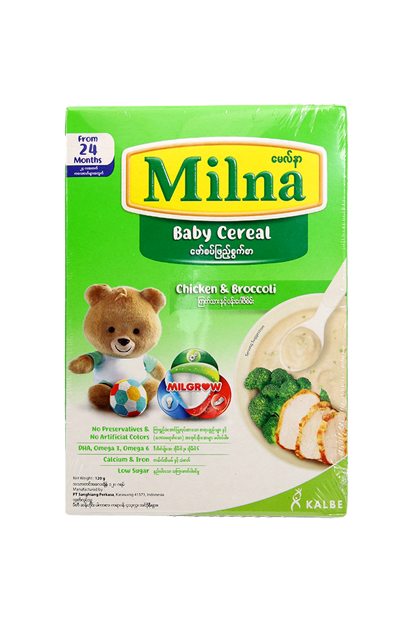 Milna Baby Cereal Chicken & Broccoli #24M Above 120g - LifePlus