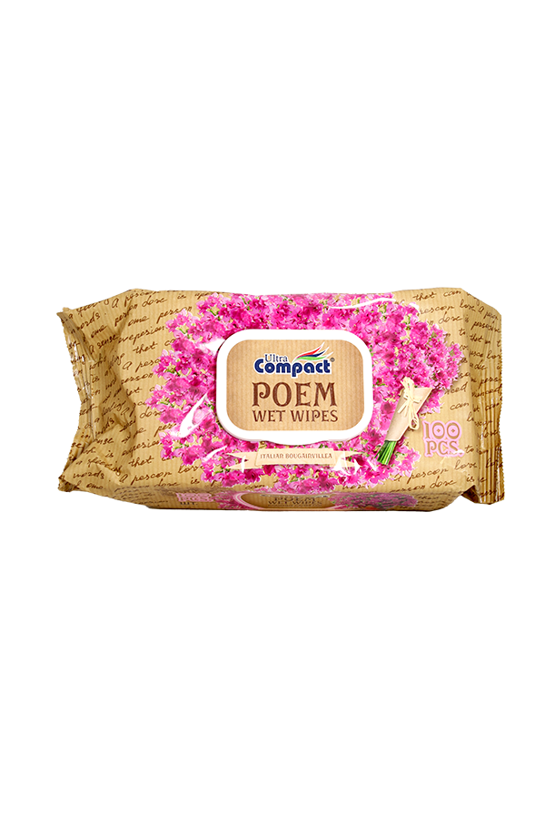 Ultra Compact Wet Wipes Italian Bougainvillea 100's - LifePlus
