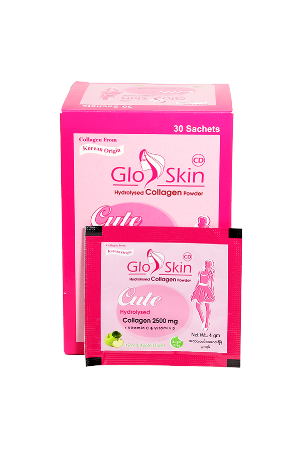 GloSkin Cute Collagen 2500mg Sachet Green Apple Flavor (Sugar Free) 1's ...