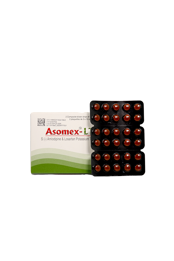 Asomex-LT S(-)Amlodipine 2.5/Losartan 50mg Tab 10's - LifePlus