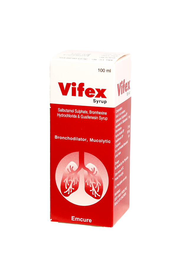 Vifex Syrup Bronchodilator, MucolyticSalbu Tamol 1mg, Bromhexine Hcl2 ...