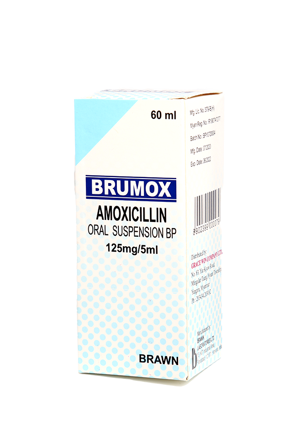 Brumox Amoxicillin BP 125mg/5ml Syrup 60ml - LifePlus