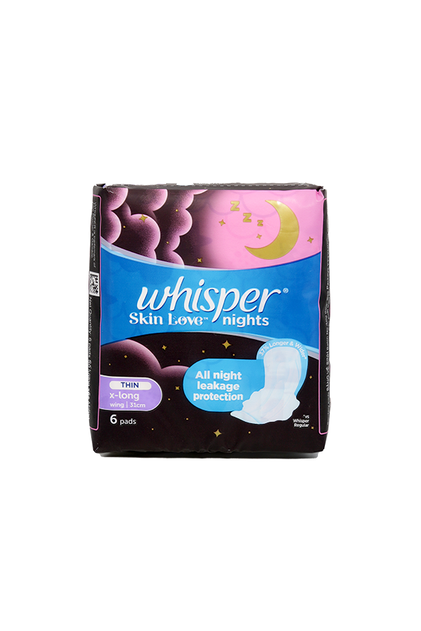 Whisper Sanitary Skin Love Ultra Slim 6's #Night Wings 31cm - LifePlus