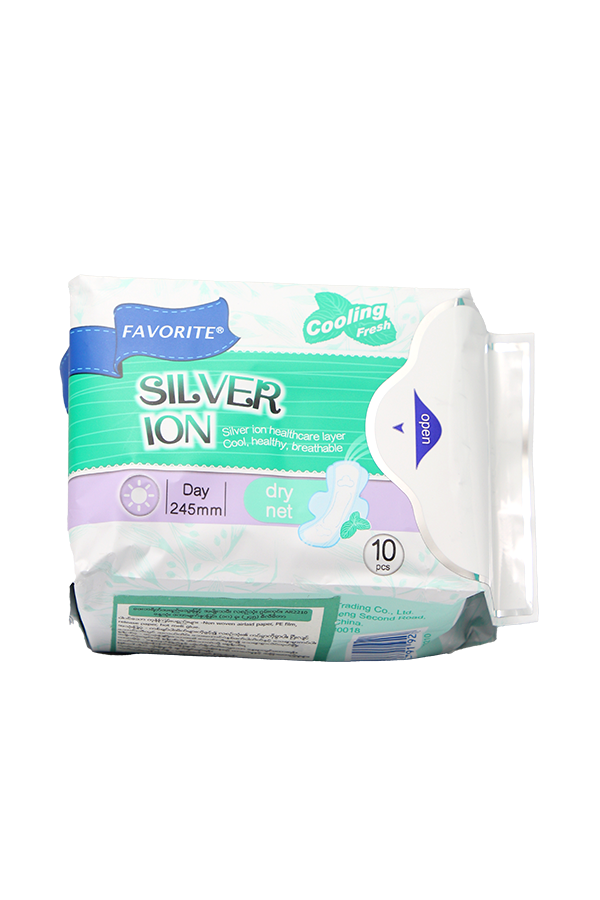 Favorite Sanitary Silver Ion Day Wing Cotton Soft 245mm 10's - LifePlus