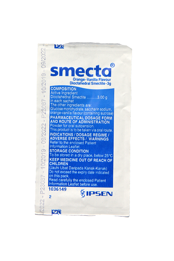 Smecta Diosmectites Orange-Vanilla Flavour 3g Sachet 1's - LifePlus