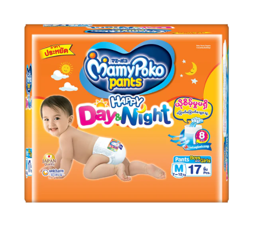 Mamy Poko Baby Diaper Happy Day & Night Pants M 17's - LifePlus