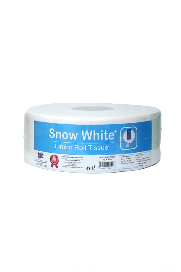Snow White Tissue Roll Jumbo 2 Ply X 300m - LifePlus