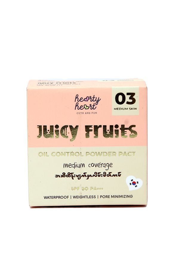 Hearty Heart Juicy Fruits Oil Control Powder Pact #03 Peach Crumble 4 ...