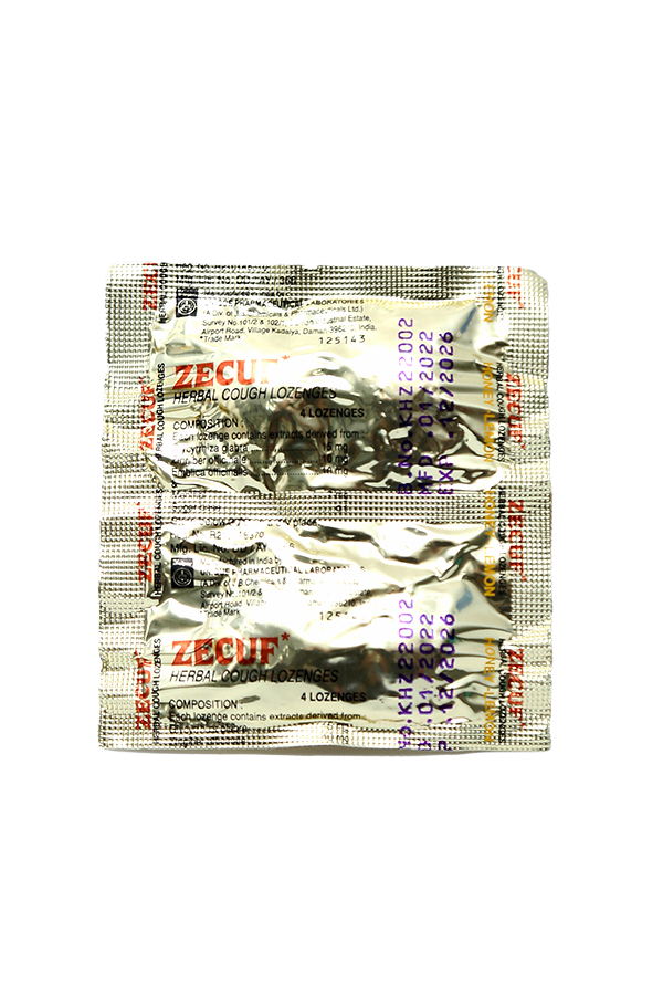 Zecuf Herbal Cough Lozenge Honey Lemon 1x4's - LifePlus