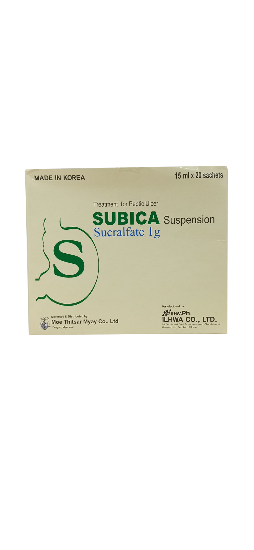 Subica Suspension 15ml (Sucralfate 1g) - LifePlus