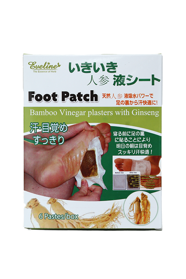 Eveline Foot Patch Bamboo Vinegar Plasters With Ginseng 6 Pastes - LifePlus