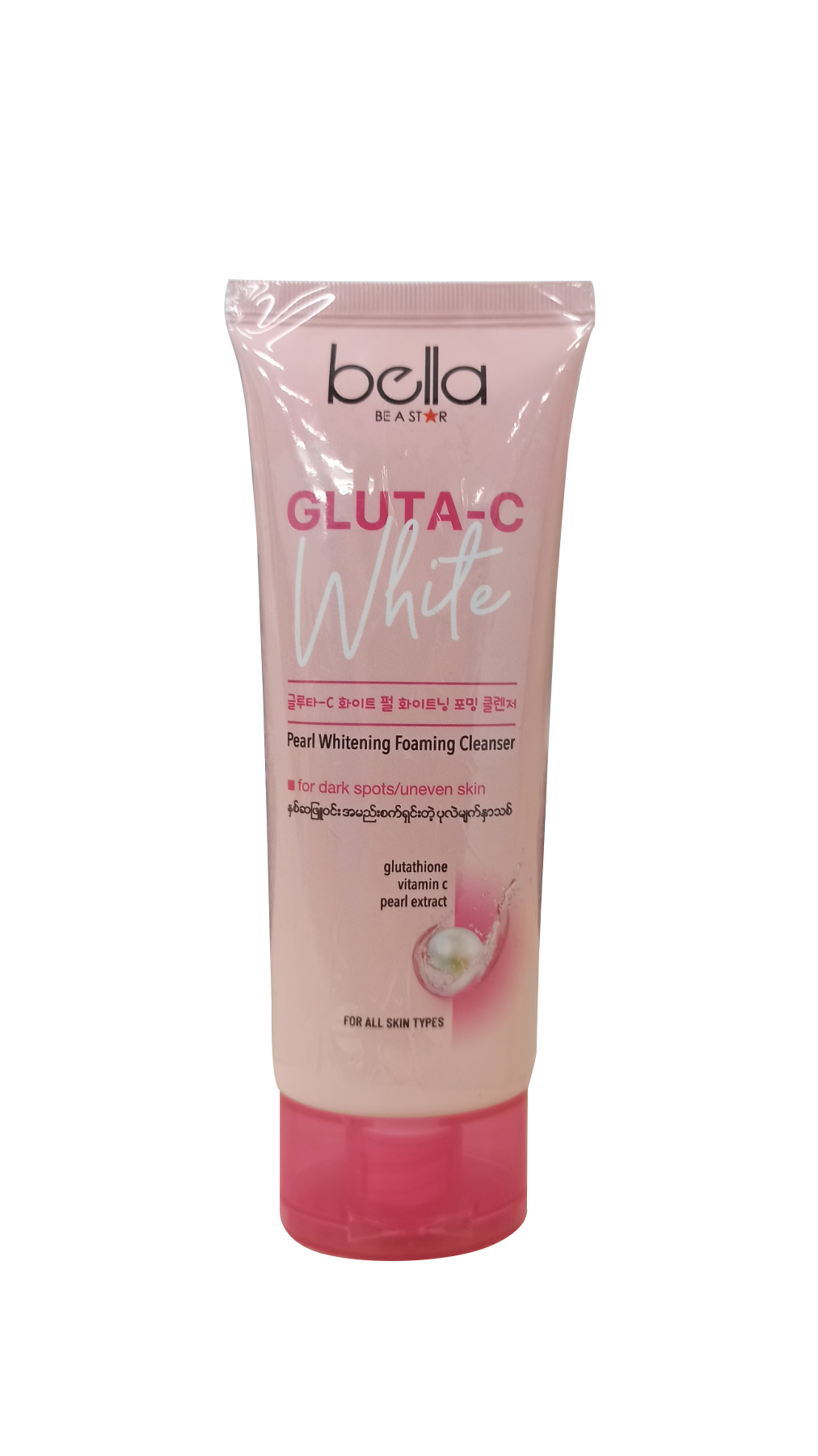 Bella Facial Cleanser Gluta-C White Pearl Whitening Foam 90g - LifePlus