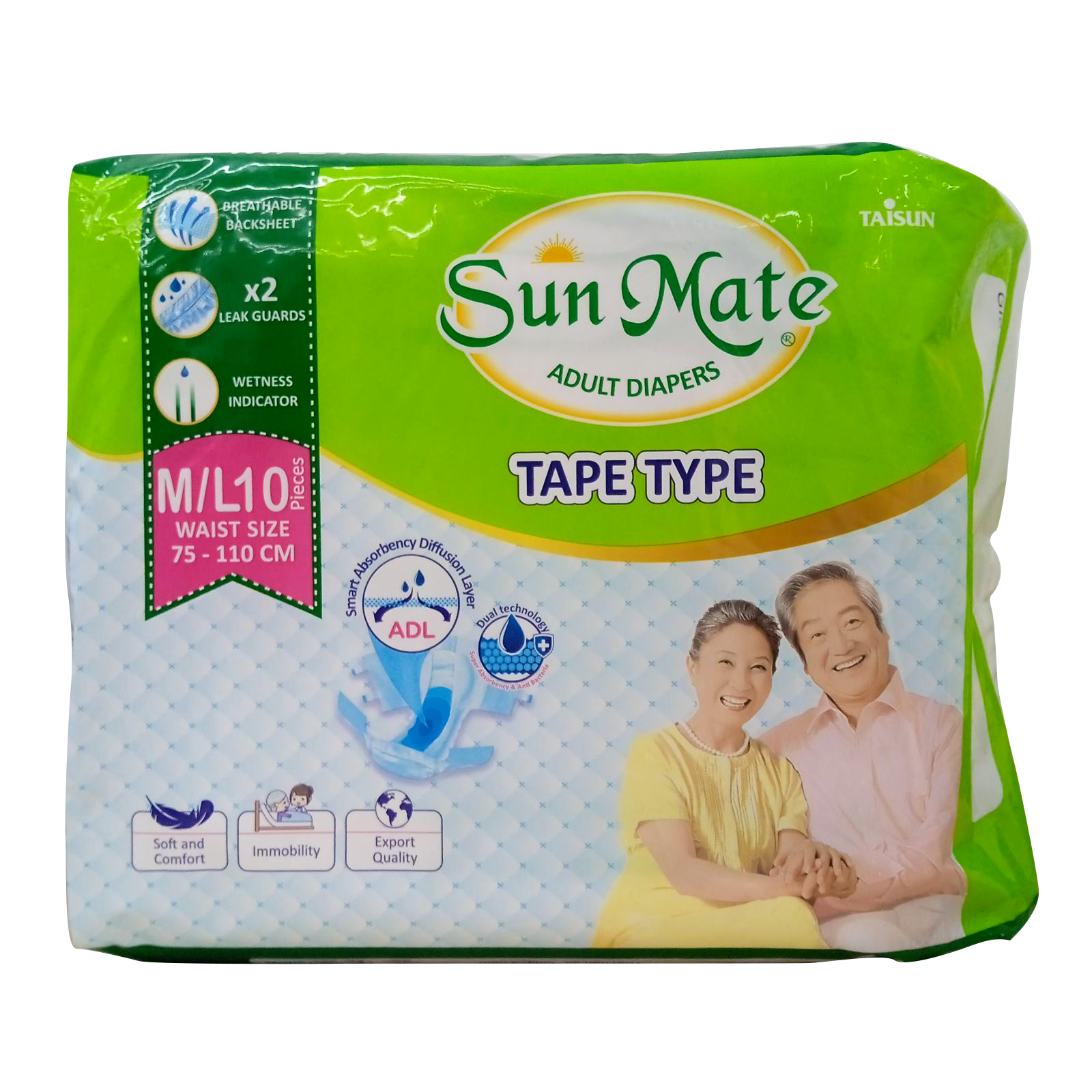 Sun Mate Adult Diaper Tape M/L10's - LifePlus
