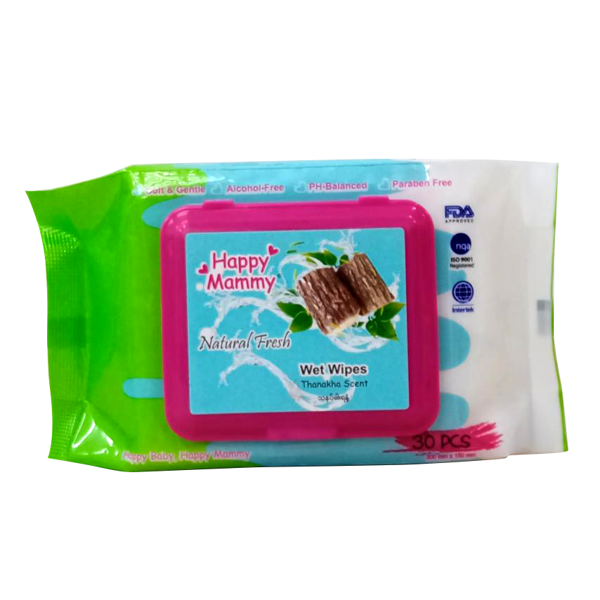 Happy Mammy Wet Wipes #Thanakha Scent 30's - LifePlus