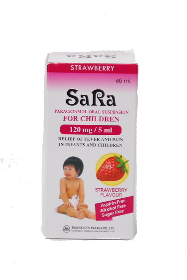 SaRa Suspension Paracetamol 120mg Strawberry 60ml - LifePlus