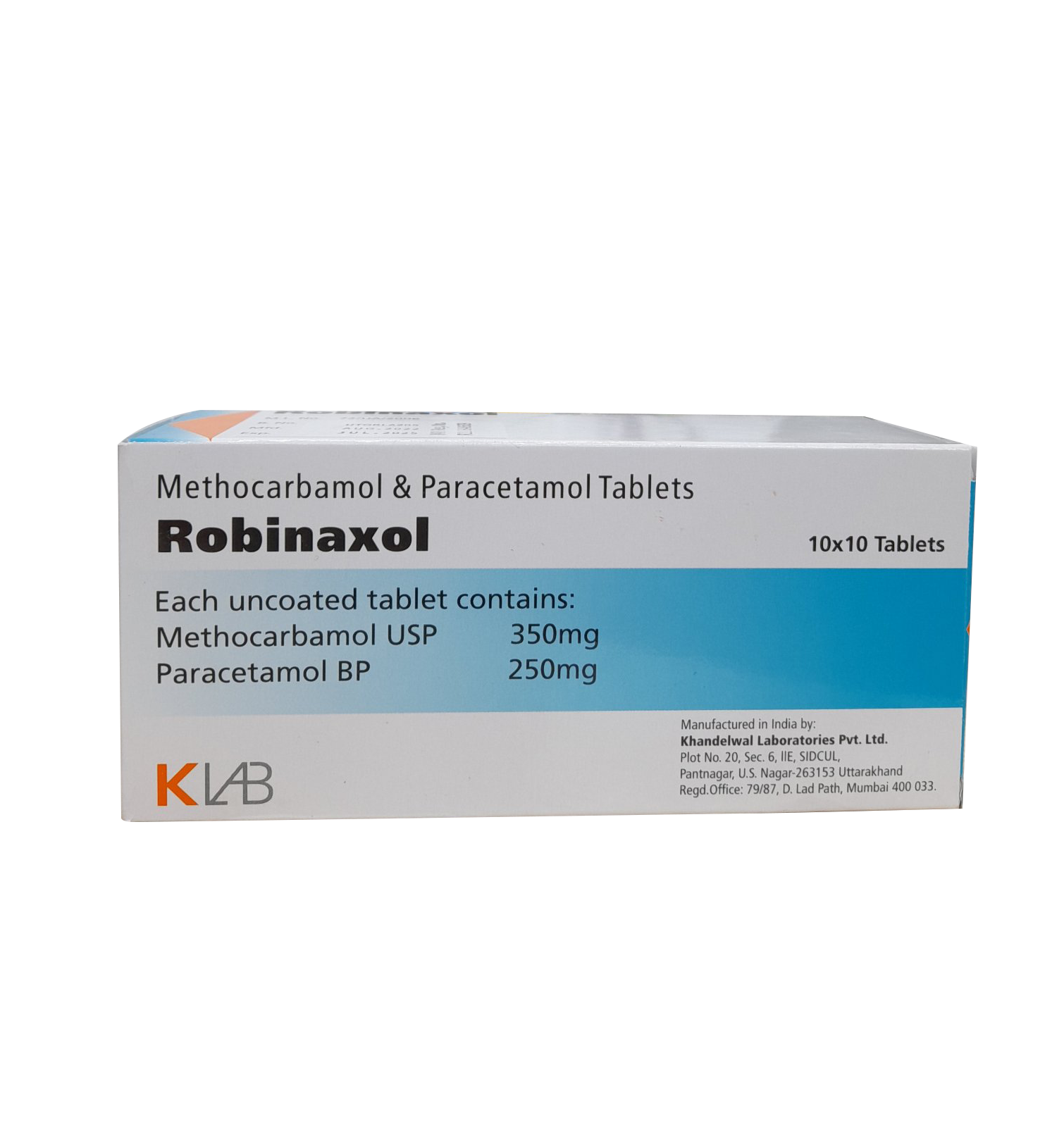 Robinaxol Methocarbamol 350mg & Paracetamol 250mg Tab 10's - LifePlus