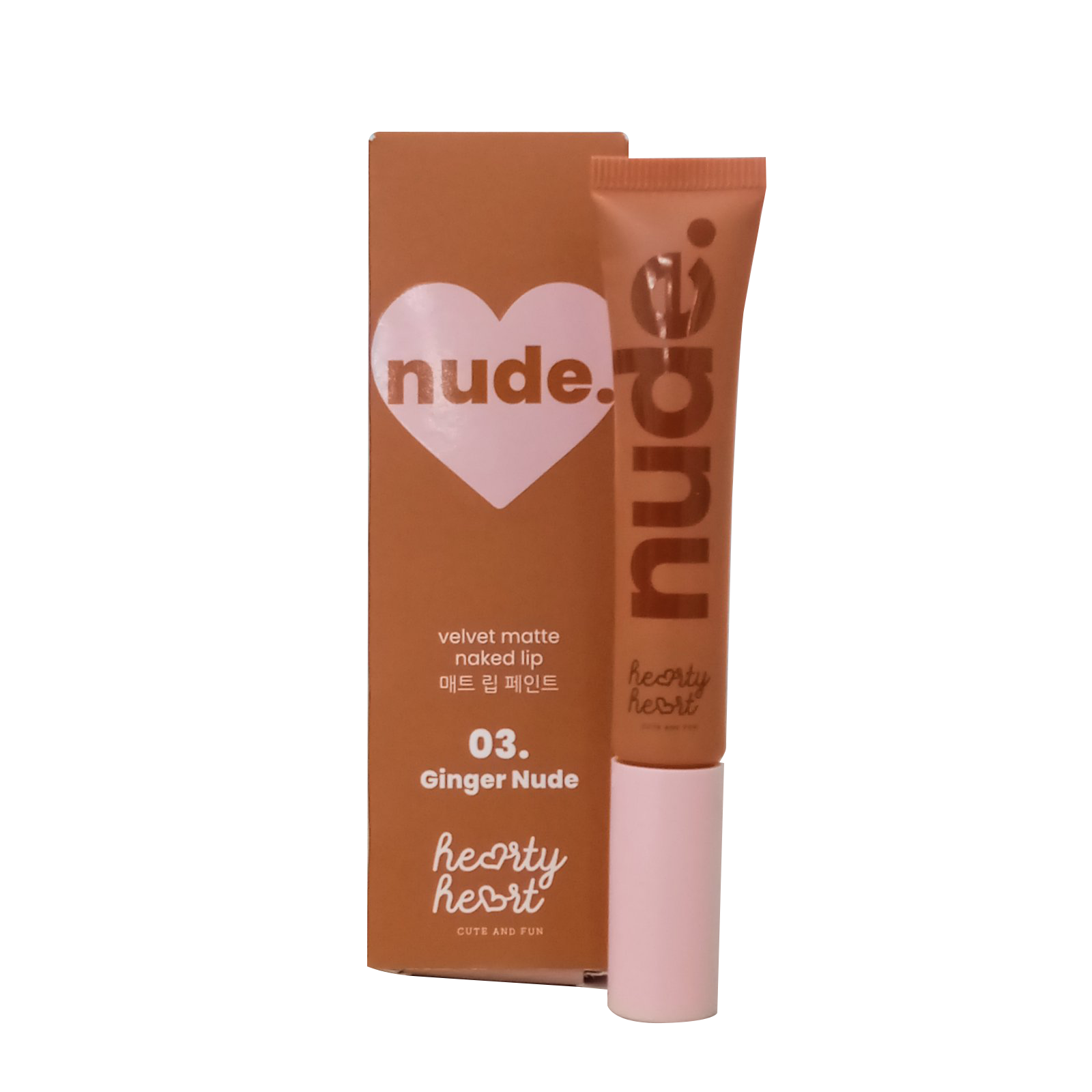 Hearty Heart Lipstick Velvet Matte Naked Lip #03 Ginger Nude 3ml - LifePlus