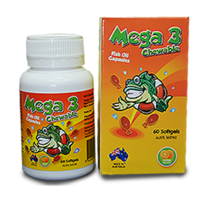 Mega 3 Chewable Soft Gel Cap Orange 60's - LifePlus