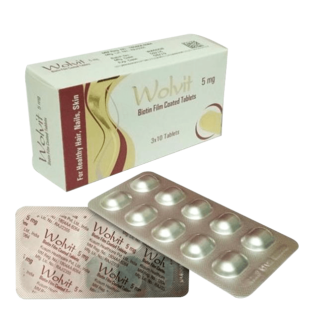 Wolvit Biotin 5mg Tab 10's - LifePlus