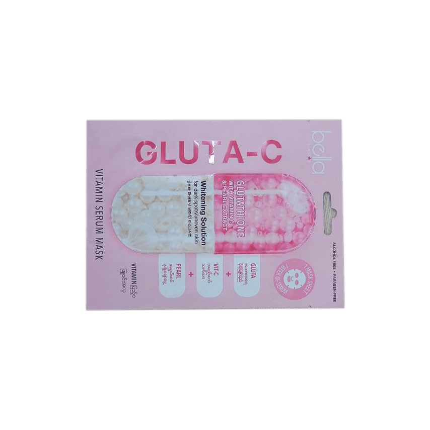 Bella Face Mask Gluta-C Vitamin Serum Whitening Solution #Pearl 18g ...